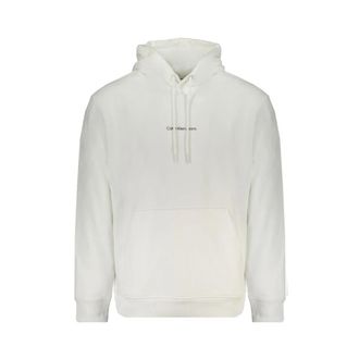 Calvin Klein Wei&szlig;er Baumwollkapuzenpullover mit Tasche - - Sweatshirts & Hoodies - Herren - Wei&szlig; - XL
