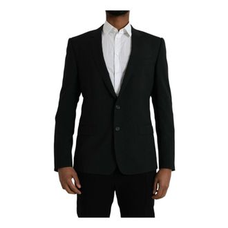 Dolce & Gabbana Blaue Notch Mantel Blazer Slim Fit - - Jackets - Herren - Blau - L