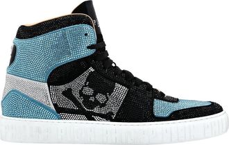Philipp Plein Low-Top Sneaker - Hightop-Sneaker Notorious Mit Schmucksteinen - Gr. 35 (EU) - in Blau - f&uuml;r Damen
