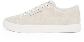 Tommy Hilfiger Herren Vulcanized Sneaker Core Chambray Low Top, Weiß (Ecru), 46