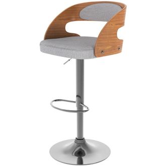 Rendez-Vous Déco Rendez-vous Déco - Chaise de bar réglable 62/84 cm en tissu gris clair - louis