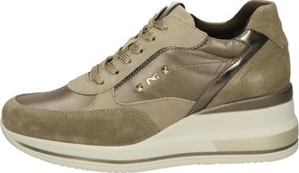 Nero Giardini I514130D Damensneakers Aus Velours-, Glattleder Und Technisches Material - Beige 37 EU