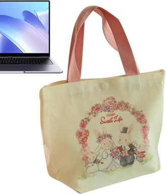 Generic Sac fourre-tout &eacute;l&eacute;gant en toile | Sac fourre-tout esth&eacute;tique imprim&eacute; lapin d&eacute;contract&eacute; - Lavable et portable - sac de courses polyvalent d&eacute;contract&eacute; 