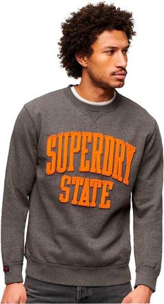 Superdry Herren Vintage Athletic Rundhals-Sweatshirt Anthrazit Meliert XL