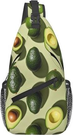 Generic Multifonction Sacoche Bandouliere Motif avocat vert Sling Sac &agrave; Bandouli&egrave;re Antivol Sac DEpaule pour Homme Femme Randonn&eacute;e