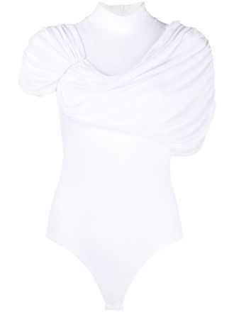 Viktor & Rolf body drap&eacute; &agrave; design asym&eacute;trique - Blanc