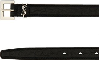 Saint Laurent Cassandra Slim Belt - Black