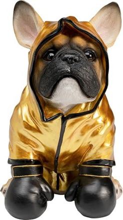 Kare Design Design Spardose Boxing Dog, Schwarz-Gold, 26cm H&ouml;he, Sparschwein, Hunde Motiv, Handbemalt, Handgearbeitet, Wohnzimmer