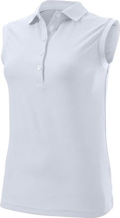 Wilson Damen Sleeveless Polo T-Shirt, Weiß, LG