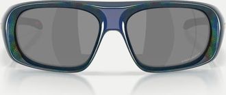 Oakley Polaris Collection rechteckige Sonnenbrille mit schwarz verspiegelten Gl&auml;sern in Abyss Spacedust-Blau
