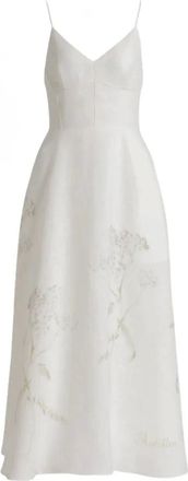 Alberta Ferretti Femme, Robes, Blanc, Taille: 38 FR Linen Dress