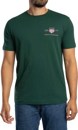 GANT Herren Normales Archive Shield T-Shirt, Tartan Green, XXL