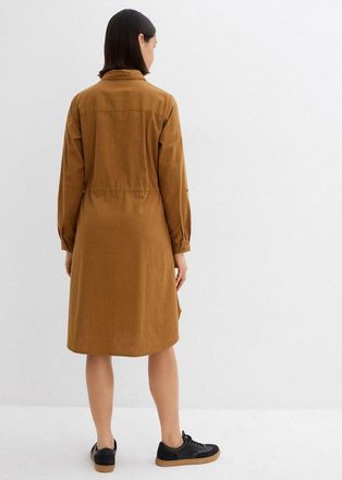 Bonprix Midikleid (1-tlg) f&uuml;r l&auml;ssigen Look, aus Leinen-Baumwoll-Mix, in A-Linie, mit Taschen