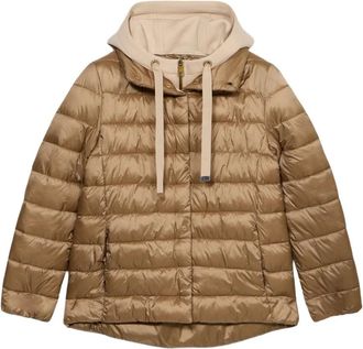 Oltre Femme, Vestes, Beige, Taille: 46 FR Combined Down Jacket