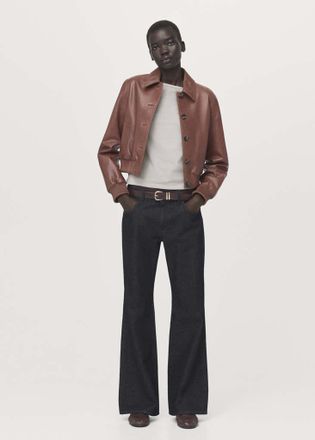 Mango Baumwoll-T-Shirt mit Bateau-Ausschnitt mittelbraun - Damen - S - MANGO