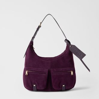 Furla Lynette Schultertasche L Toni Winter Bloom Violett Wildleder Damen