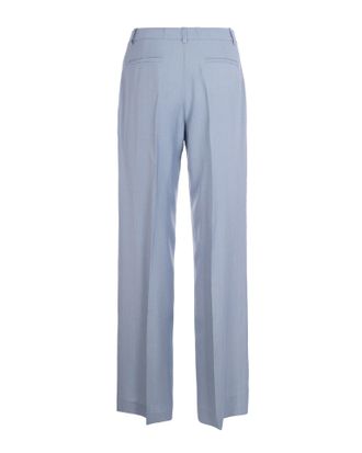 P.A.R.O.S.H. Womens Trousers Palazzo Sky Blue Viscose
