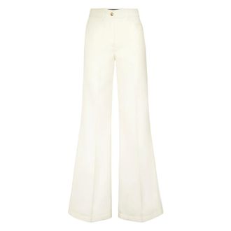 Philipp Plein Femme, Pantalons, Blanc, Taille: 38 FR Wool Marine Low Waist Pantalons