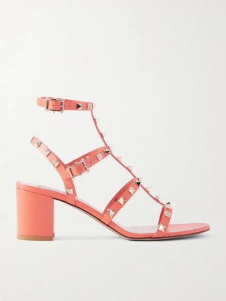 Valentino Garavani Sandales En Cuir Rockstud 60 - Orange