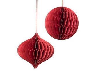 Broste Copenhagen Broste Copenhagen Christmas Mix Papierh&auml;nger red, Set bestehend aus 2 Aufh&auml;ngern, 70090509