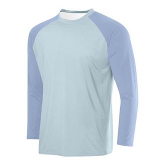 Generic T-shirt &agrave; manches longues/courtes en coton pour homme, protection &agrave; s&eacute;chage rapide, &eacute;vacuation de lhumidit&eacute;, Vert menthe, L