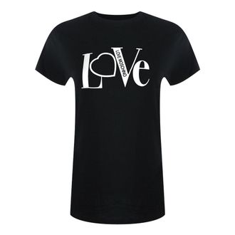 Moschino Schwarzes T-shirt Mit Moschino-liebeslogo