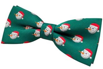 Retreez Noeud papillon de No&euml;l pr&eacute;-nou&eacute;, motif bonhomme de neige - 11,4 cm - Couleurs vari&eacute;es - Vert - Taille Unique