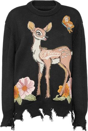 Philipp Plein Femme, Pulls, Noir, Taille: 44 FR Pullover Round Neck Ls Love