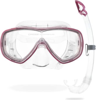 Cressi Onda Mare - Schnorchelset Onda Maske und Schnorchel Mexico, Transparent/Rosa, Einheitsgröße, Erwachsene Unisex