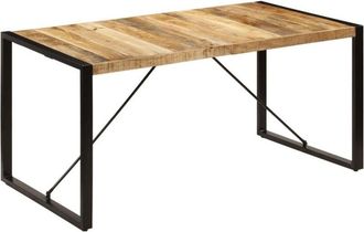 vidaXL Table de salle &agrave; manger 160x80x75 cm Bois de manguier massif