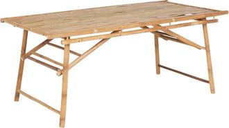 Beliani Table de Jardin en Bambou 180 cm Bois Clair Tindari