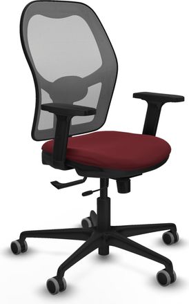 Piqueras y Crespo Arbeitsstuhl mit Armlehnen und h&ouml;henverstellbarer Lendenwirbelst&uuml;tze, ausgestattet mit Syncro/Traslack und eingespritztem Schaum. Mit Rollen von 65 mm