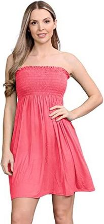 Janisramone Femmes Dames Nouveau Plaine Bandeau boobetube Mini Robe Gather Sheering Été évasé Haut