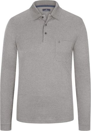 Ragman Glattes Langarm-Poloshirt mit Pima-Baumwolle in
