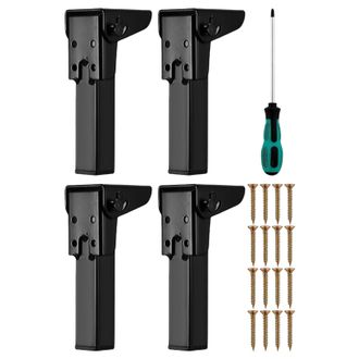 Generic 4-teilig Klapptisch Beine - 90&deg; Tischbeine | Laptoptische Bein | M&ouml;belf&uuml;&szlig;e Mit Bodenschoner F&uuml;r Schrankbank Kommode Bettschrank