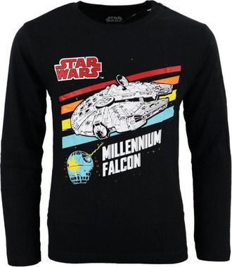 Star Wars Langarmshirt Star Wars Millennium Falcon Kinder Jugend langarm Shirt 100% Baumwolle