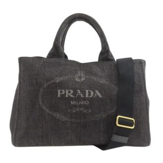 Prada Pre-owned Sac cabas en denim - Femme - Pre-owned - Noir - Taille: ONE Size