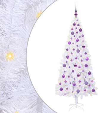 vidaXL Künstlicher Weihnachtsbaum Weiß 180 cm PVC und Stahl vidaXL