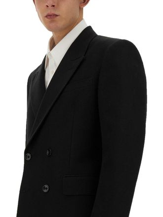 Alexander McQueen Double-Breasted Cotton Jacket - Black