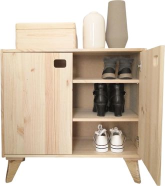 Astigarraga Regal-Set Kommode | Sideboard aus Vollholz | Schräncken mit Türen und Beinen | Kiefernholz | EU Ecolabel | PEFC Zertifiziert