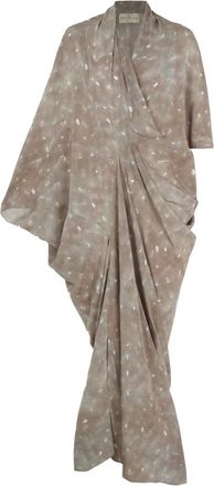 Cortana Femme, Robes, Brun, Taille: 38 FR Mayu, robe en soie biologique imprimé ayaz