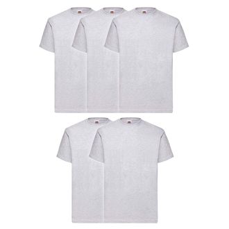 Fruit Of The Loom Valueweight Herren-T-Shirt, kurz&auml;rmelig, 5 St&uuml;ck, 5 x Grau meliert, L