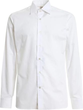 Borriello Homme, Chemises, Blanc, Taille: XL Chemise en coton coupe slim