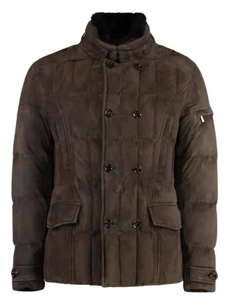 Moorer veste matelassée à col lainé - Marron