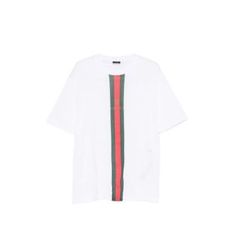 Gucci Web-stripe Logo-print T-shirt