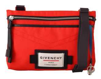 Givenchy Mens Red Polyamide Downtown Flat Crossbody Bag
