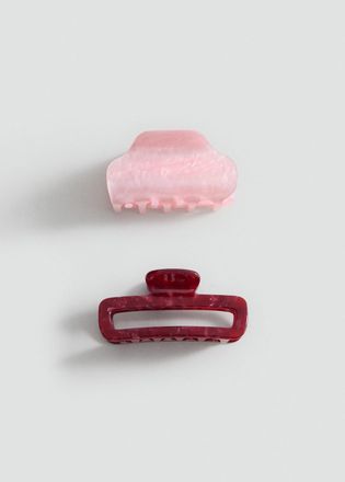 Mango Set Haarspangen mit Perlmutt-Effekt rot - Damen - Einheitsgr&ouml;&szlig;e - MANGO