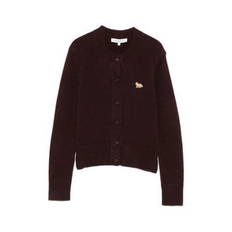 Maison Kitsun&eacute; Baby Fox Fitted Cardigan - - Knitwear - Damen - Lila - M