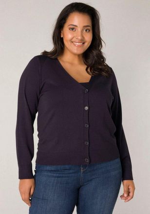 Base Level Curvy Cardigan BAS-YVONNE mit V-Ausschnitt und Knopfleiste