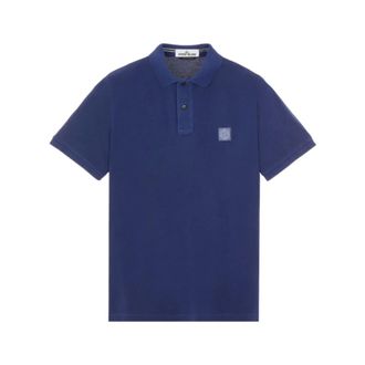 Stone Island Homme, Tops, Bleu, Taille: M Polo en piqu&eacute; de coton